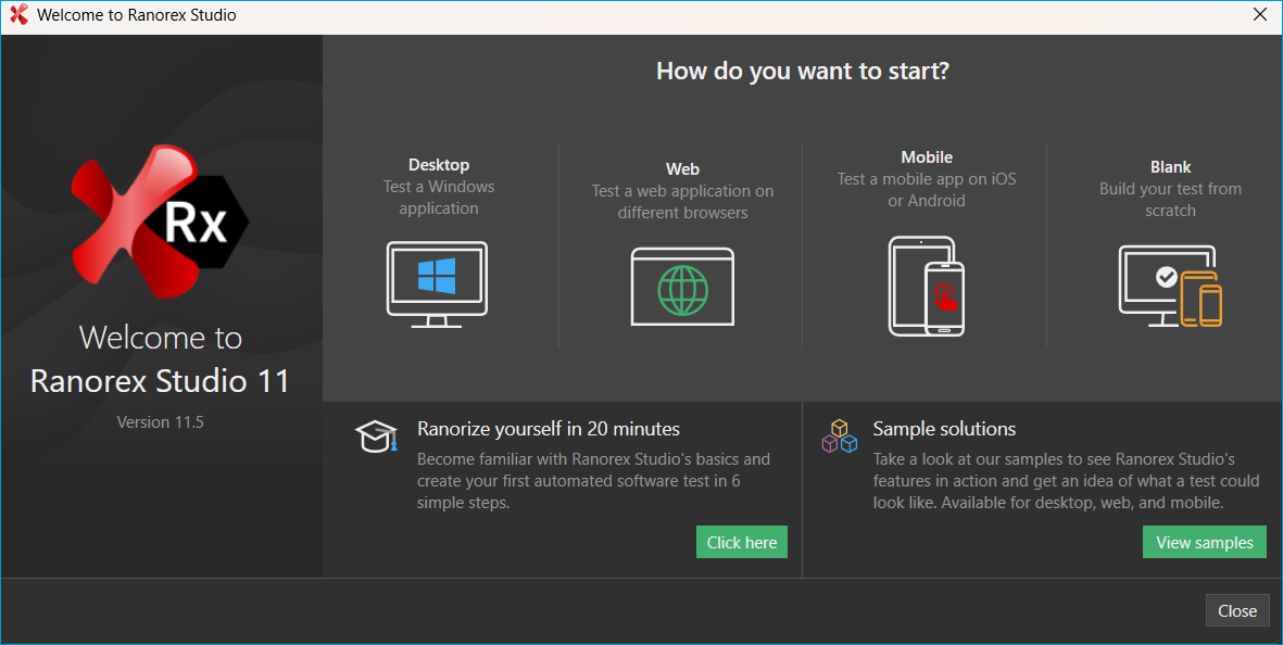 Download and install Ranorex Studio – Ranorex