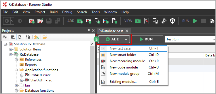 Test suite structure – Ranorex