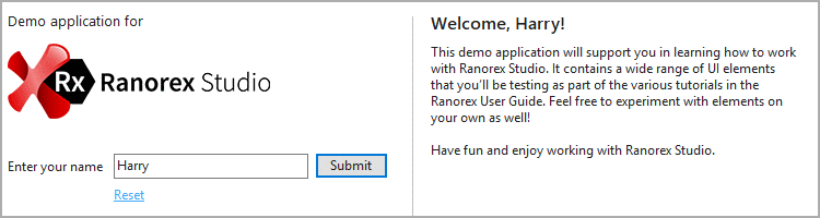 Text-based validation example – Ranorex