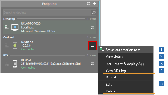 Endpoint settings – Ranorex